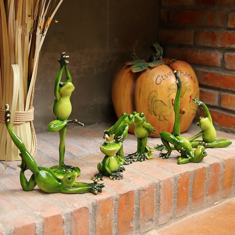 Resin Yoga Frog Green Garden Decoration Miniature ... – Vicedeal