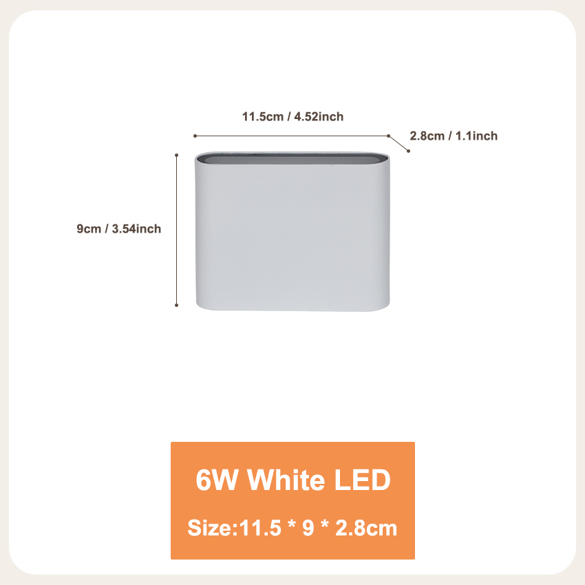 6W/12W IP65 Waterproof LED Wall Light, Modern Alum... – Grandado