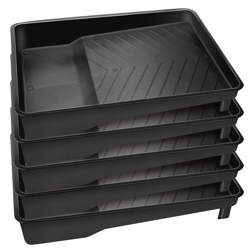 5 Pack 9 Inch Plastic Paint Trays Black Paint Roll... – Grandado