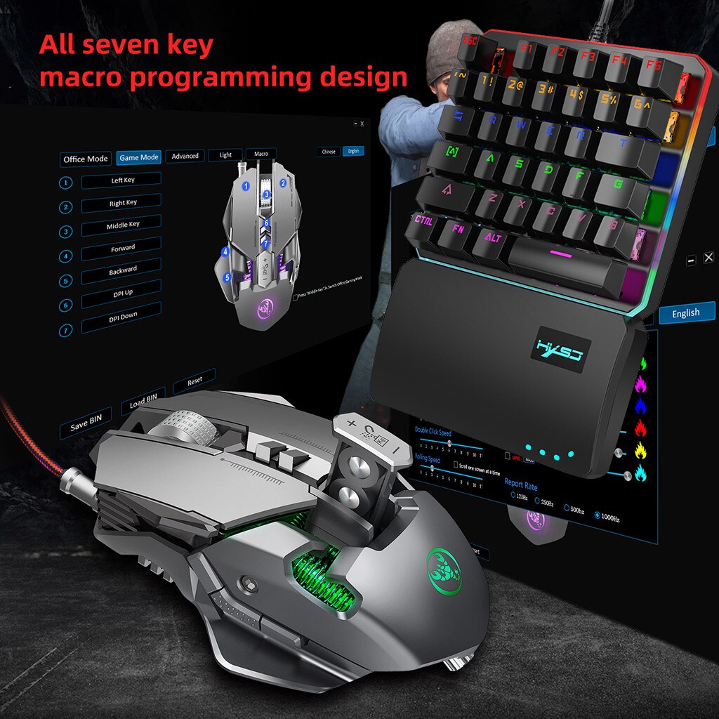 35 keys USB interface keyboard ergonomic LED backl... – Grandado