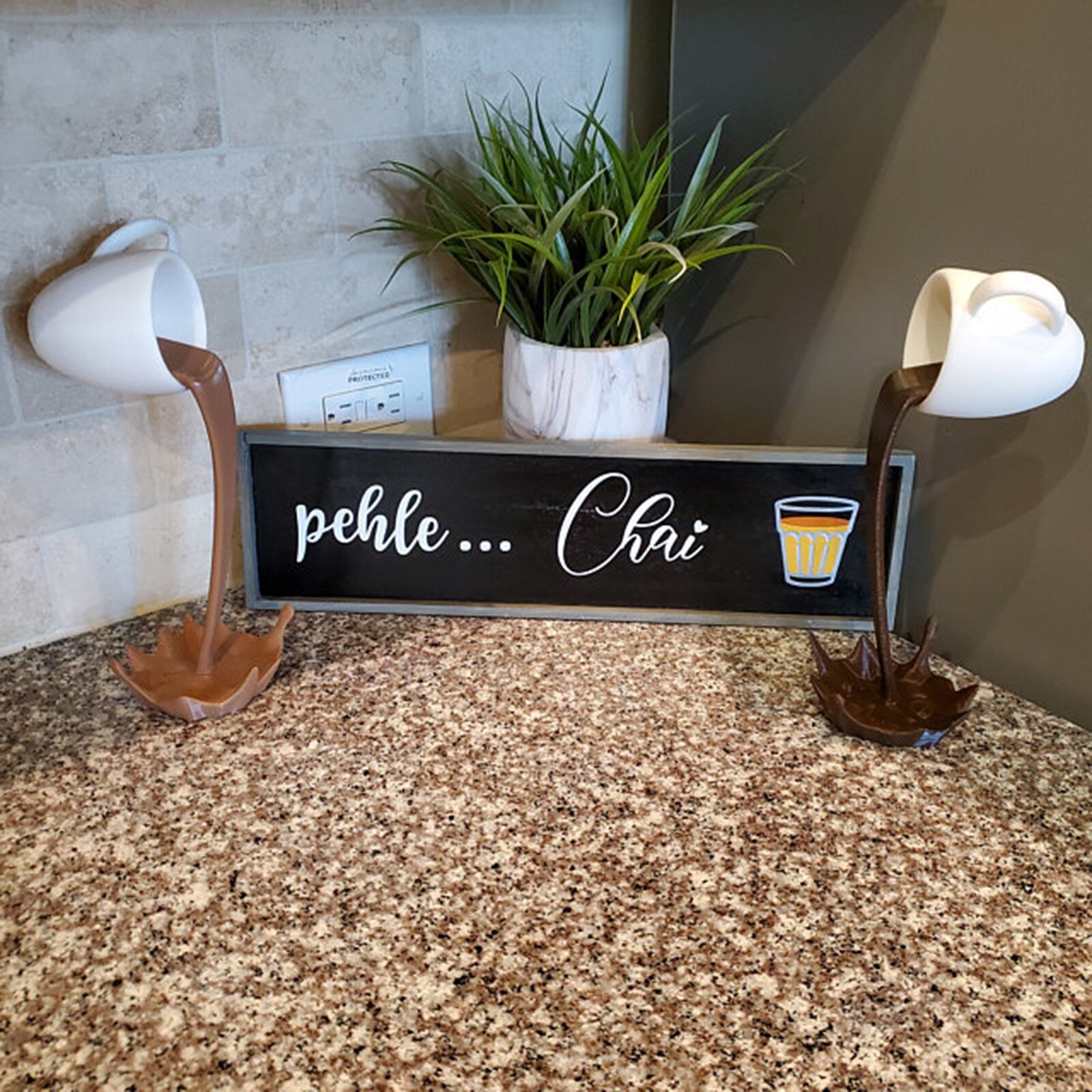 4# Floating Spilling Coffee Cup Sculpture Kitchen ... – Grandado