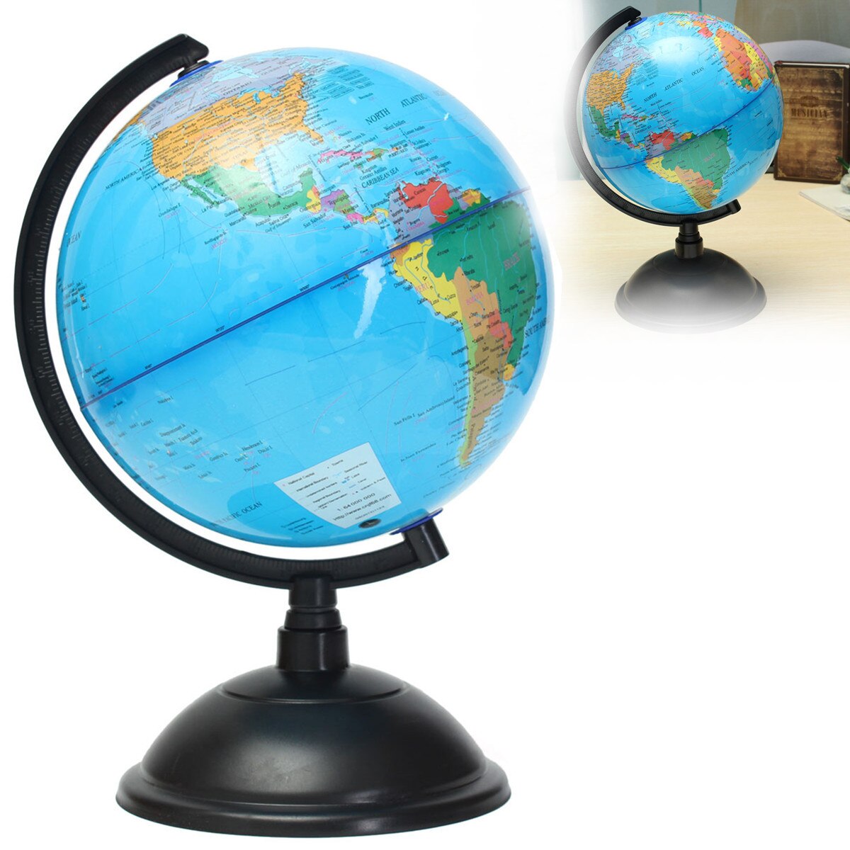 20cm Ocean World Globe Map With Swivel Stand Schoo... – Grandado