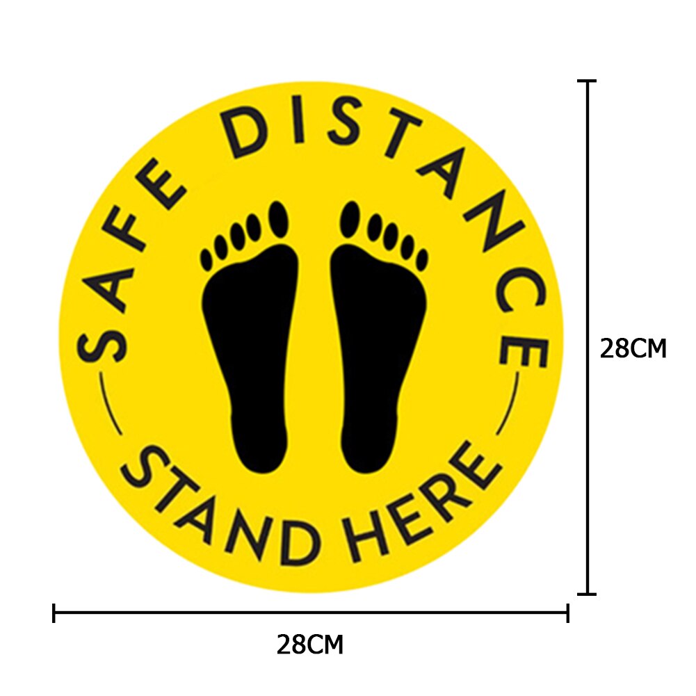 5pcs Safe Distance Stand Here Foot Floor Sticker f... – Vicedeal
