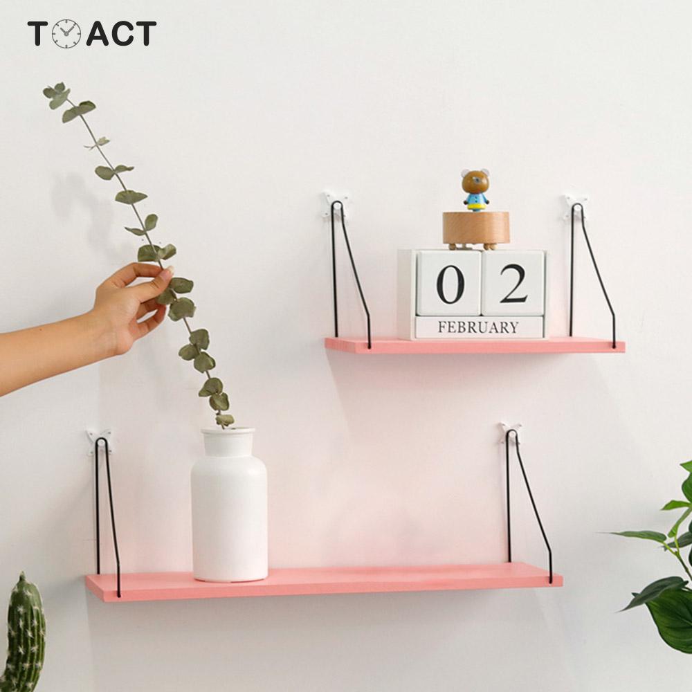 Nordic Style Colorful Wood Shelves Wall Clapboard ... – Vicedeal