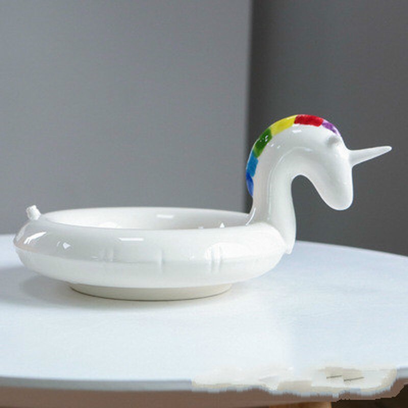 Flamingo keramisk dessert skål enhjørning snack pl... – Grandado