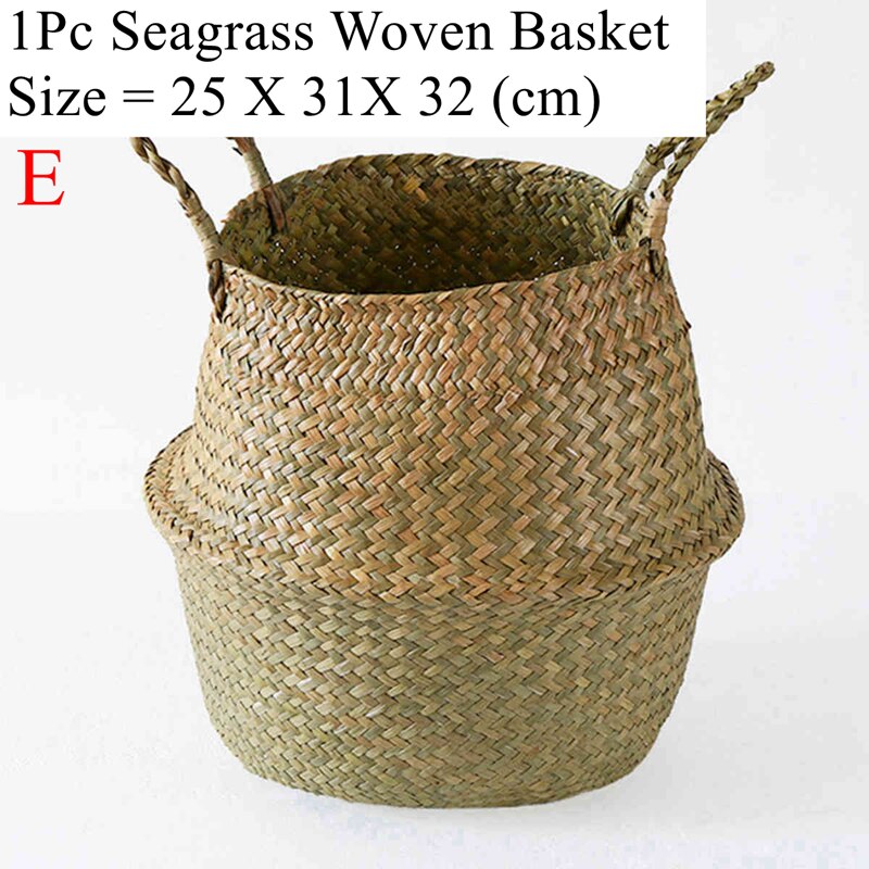 LuanQI Seaweed Wicker Basket Rattan Seagrass Stora... – Vicedeal