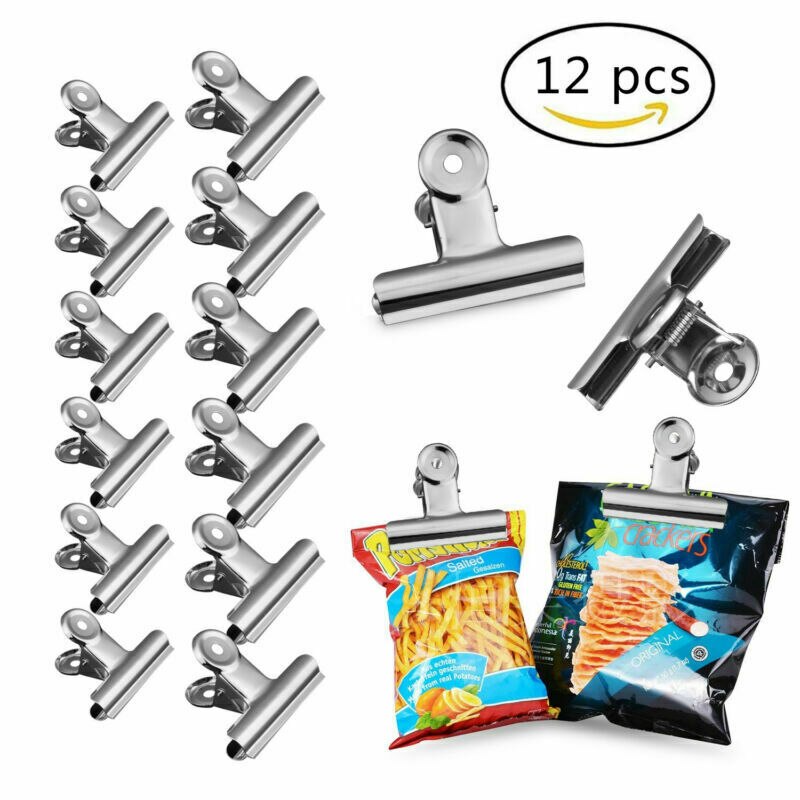 12 Pcs/Set Stainless Steel Large Food Chip Bag Cli... – Grandado