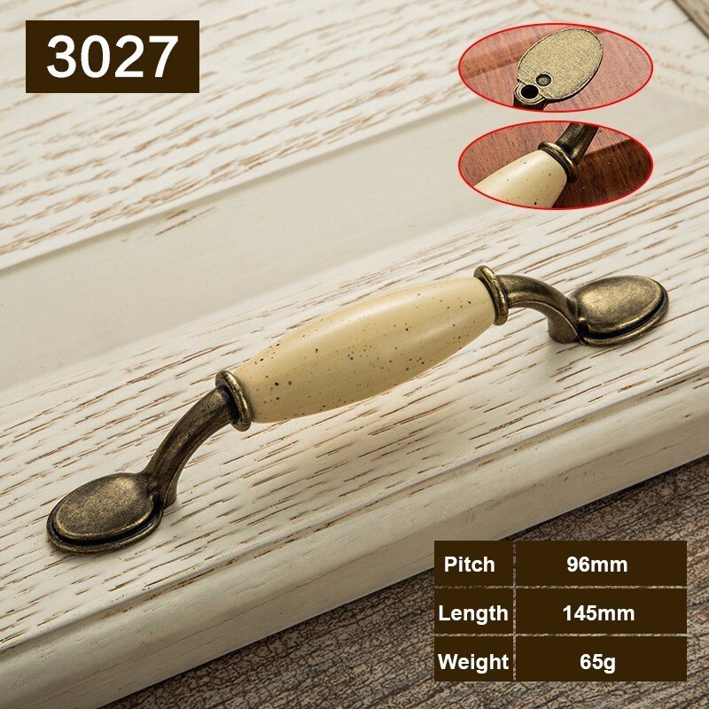 Beige Ceramic Door Handles Antique Furniture Knobs... – Grandado