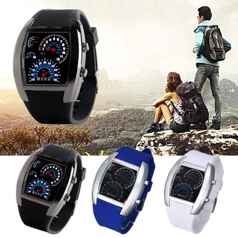 Aviation Turbo Dial Flash LED Lovers Watch Mens La... – Vicedeal