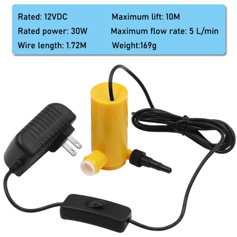 12V DC 3A 10M 3 in 1 Industrial Micro Submersible ... – Vicedeal