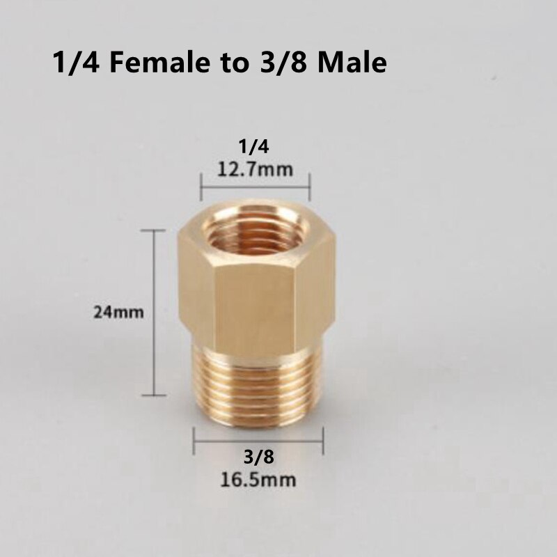 Brass 1/8 1/4 3/8 1/2 3/4 Female to Male Threaded ... – Vicedeal