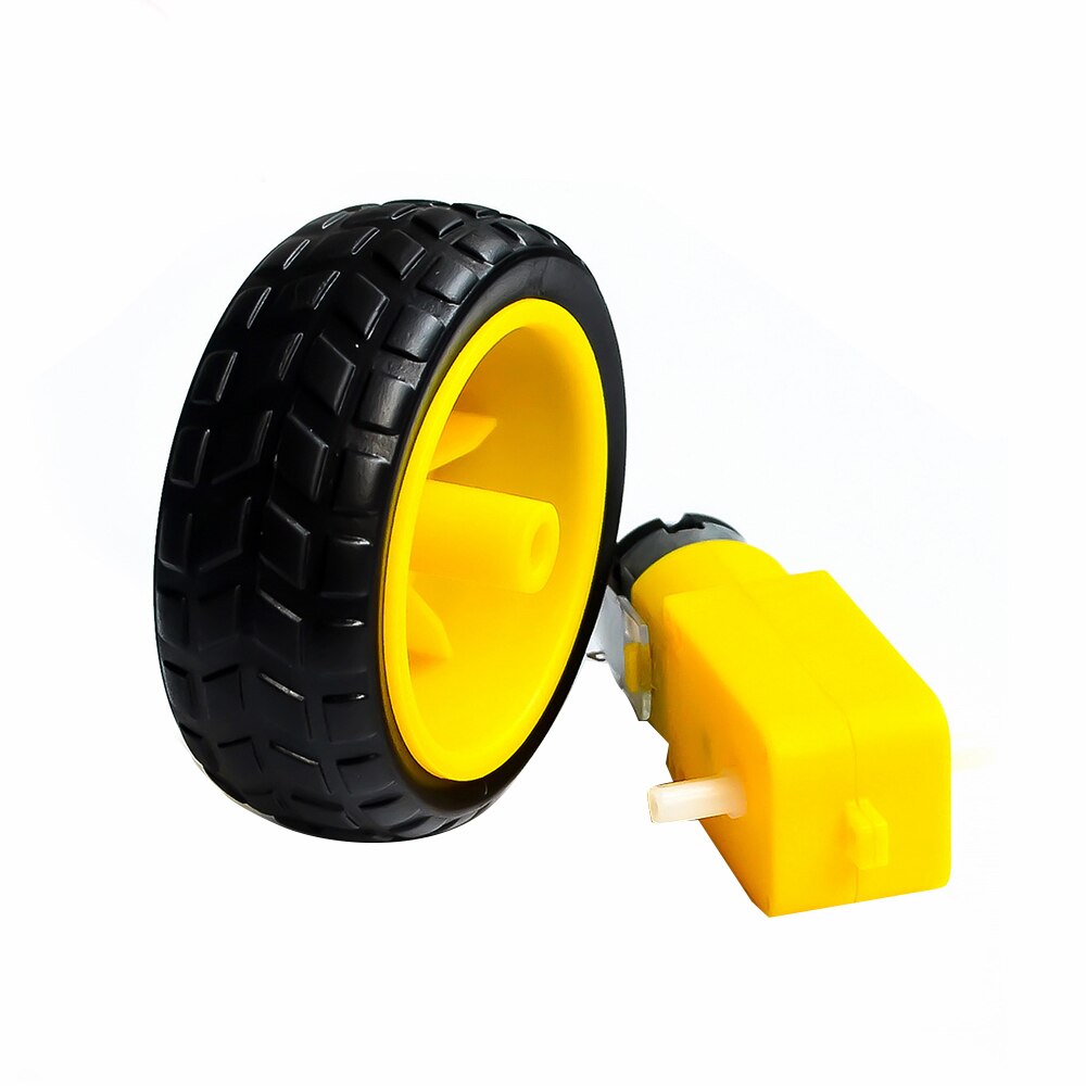 4 Pcs DC 3-6V Electric Motor with Plastic Tire Whe... – Grandado