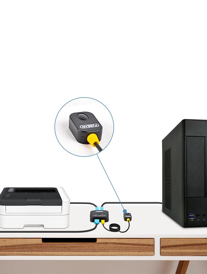 2 Port USB2.0 Switch plug and Play Usb Port printe... – Grandado