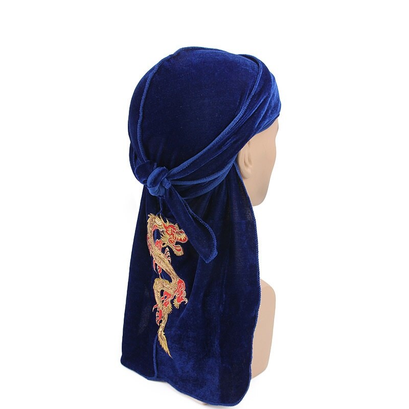 Embroidery Dragon Durags For Men Velvet Durags Ban... – Vicedeal