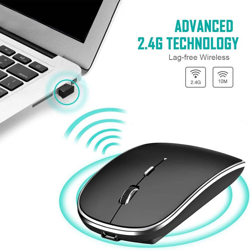 Silent Ergonomic Wireless Mouse with 2.4GHz USB Re... – Grandado