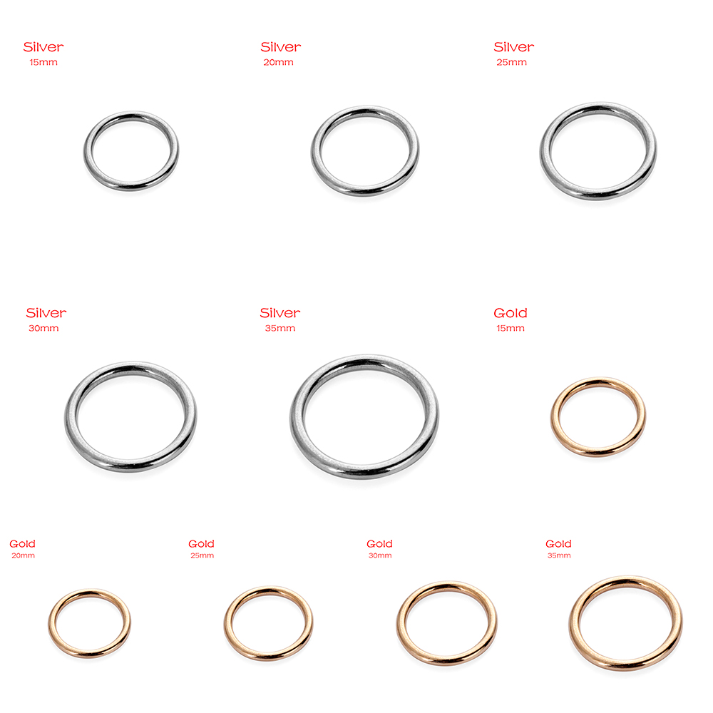 10 stks/partij 15-35mm Goud Zilver Cirkel Ring Ver... – Grandado
