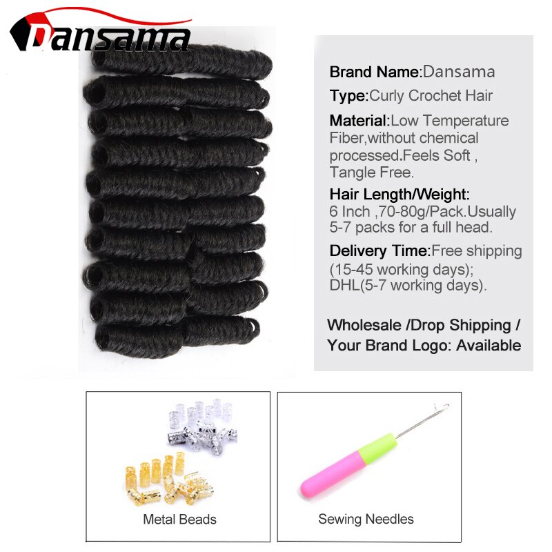 DANSAMA 6 Inch Short Curly Spring Crochet Braiding... – Grandado