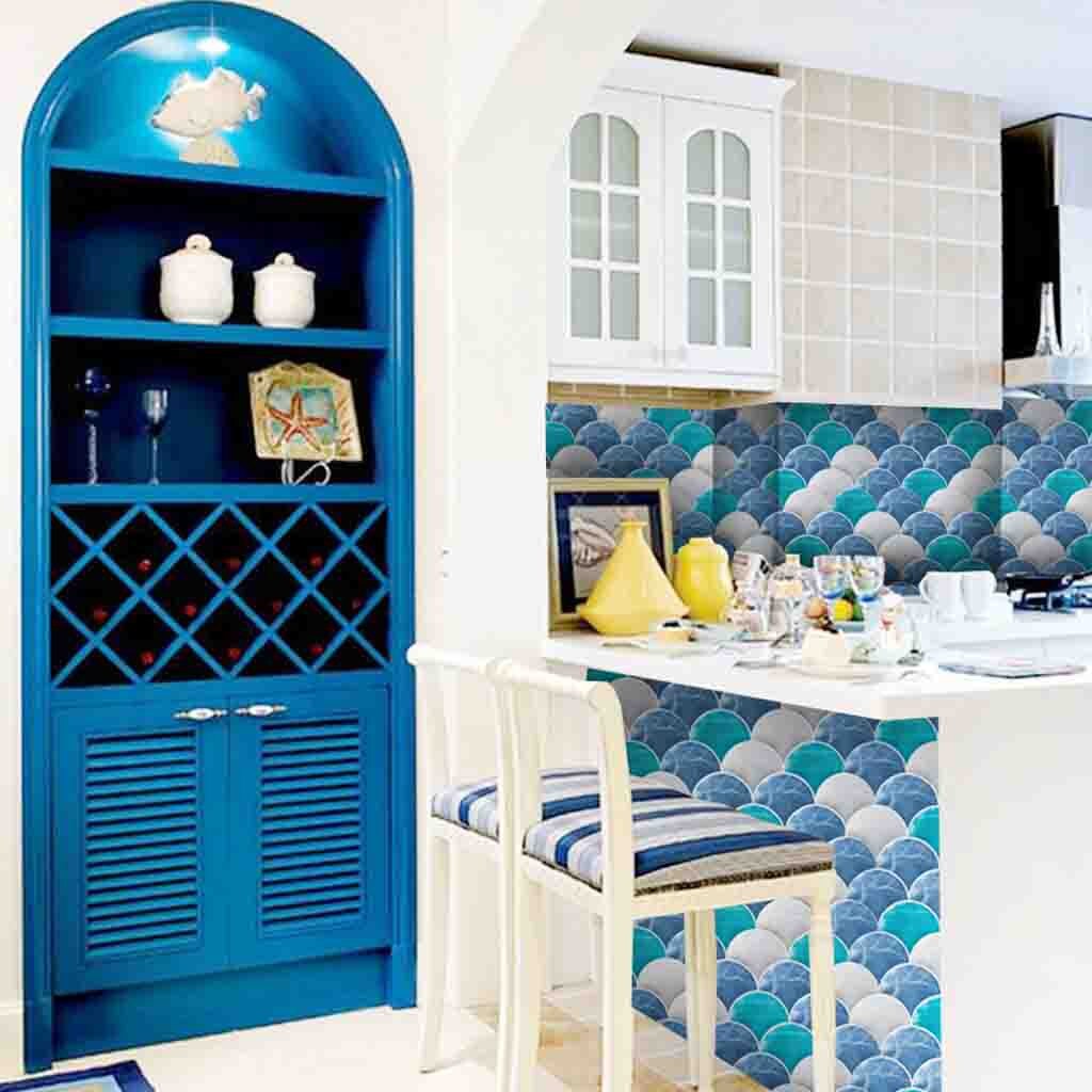 Gingko Fish Scale Adhesive Tile Art Metope Wall St... – Grandado