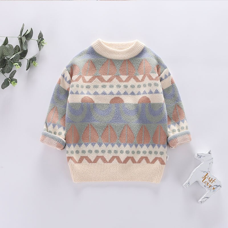 hiver garçons pull Plaid tricots enfant fille coto... – Grandado