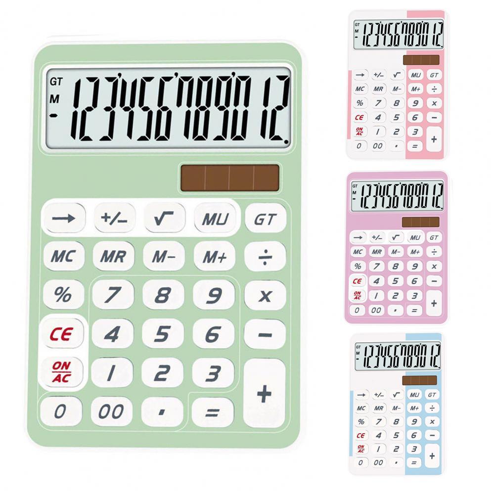 12 Digits Electronic Calculator Large Screen Solar... – Grandado