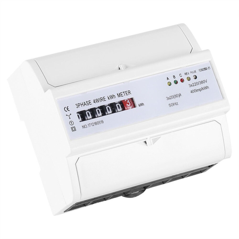 Digital 3-phase 4 Wire DIN-Rail Energy Meter 20(80... – Grandado