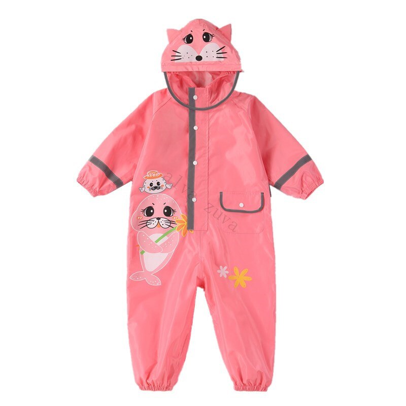 Children Raincoat Cartoon Waterproof Jumpsuit Kids... – Vicedeal