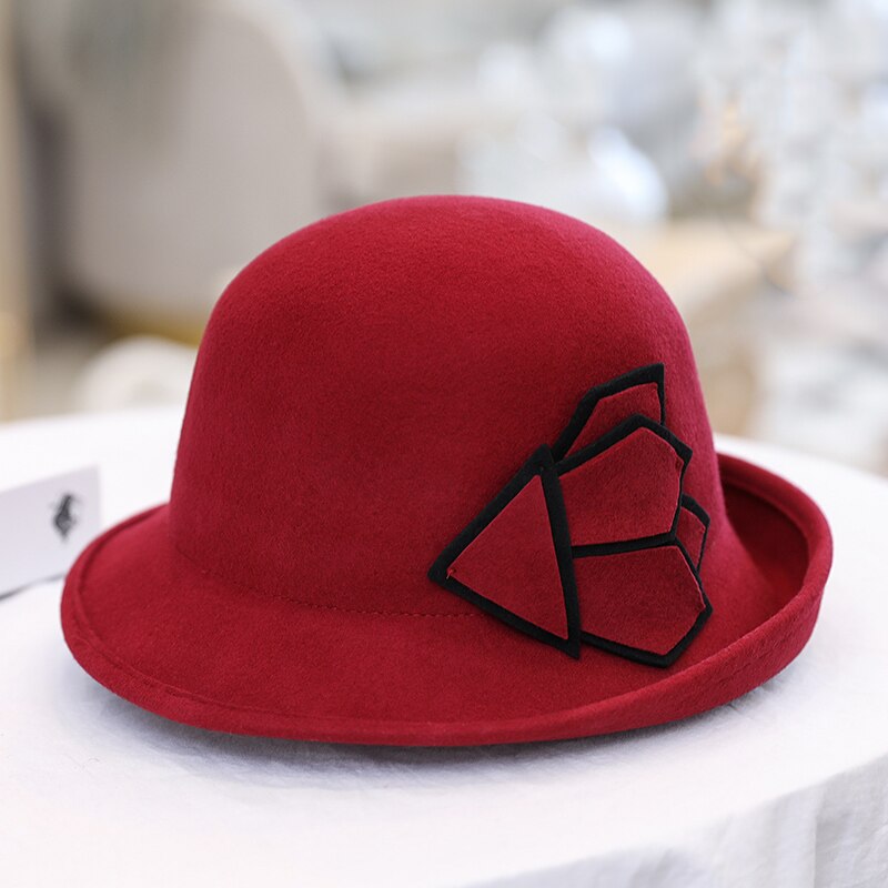 H291 Ladies Wool Fedoras Hat Women Fall Winter Kor... – Grandado