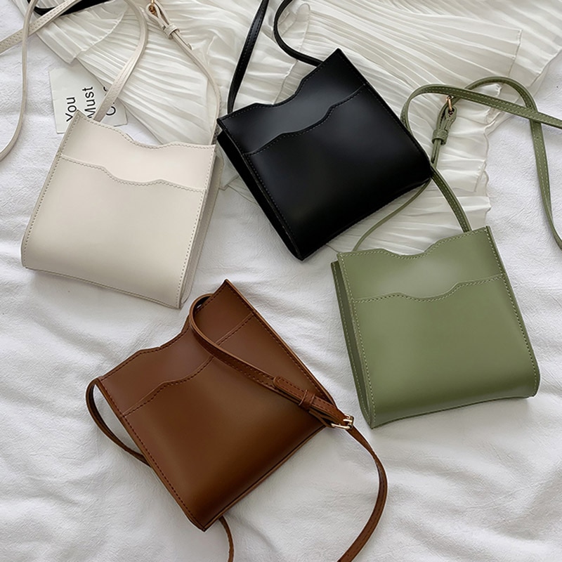 Kvinders håndtasker pengepung enkel afslappet crossbody taske ensfarvet ...