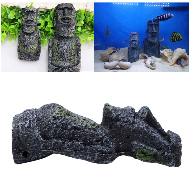 Easter Island Mini Statue Accessory Pipe Fish Tank... – Grandado