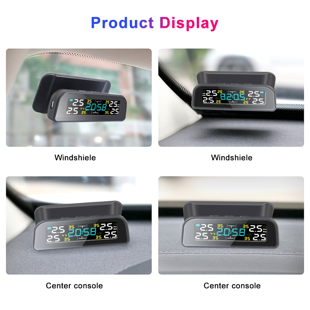 TPMS Solar Power TPMS Car Tire Pressure Alarm 360 ... – Vicedeal