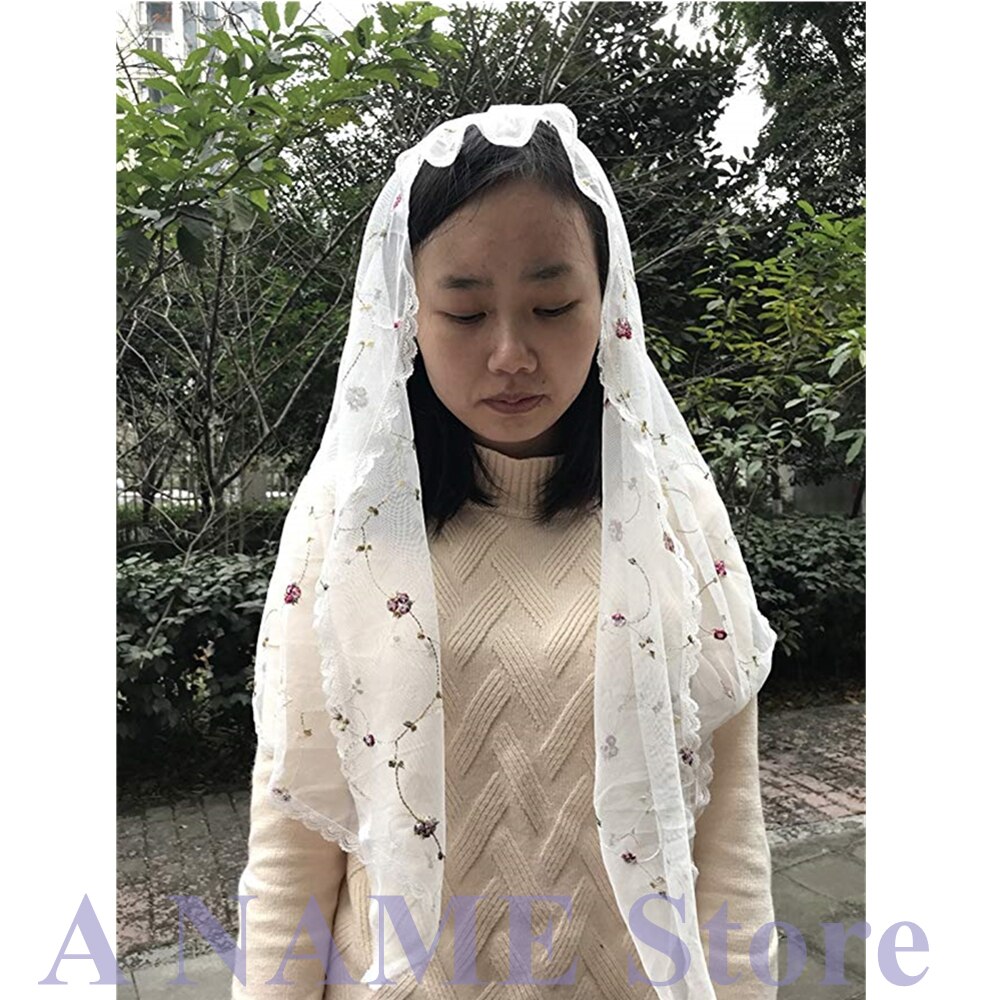 Black Ivory Long Women Floral Lace Chapel Veil for... – Grandado
