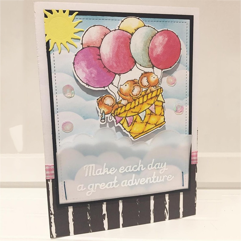 CH Monkey sitting on a air balloon Clear Stamp for... – Grandado