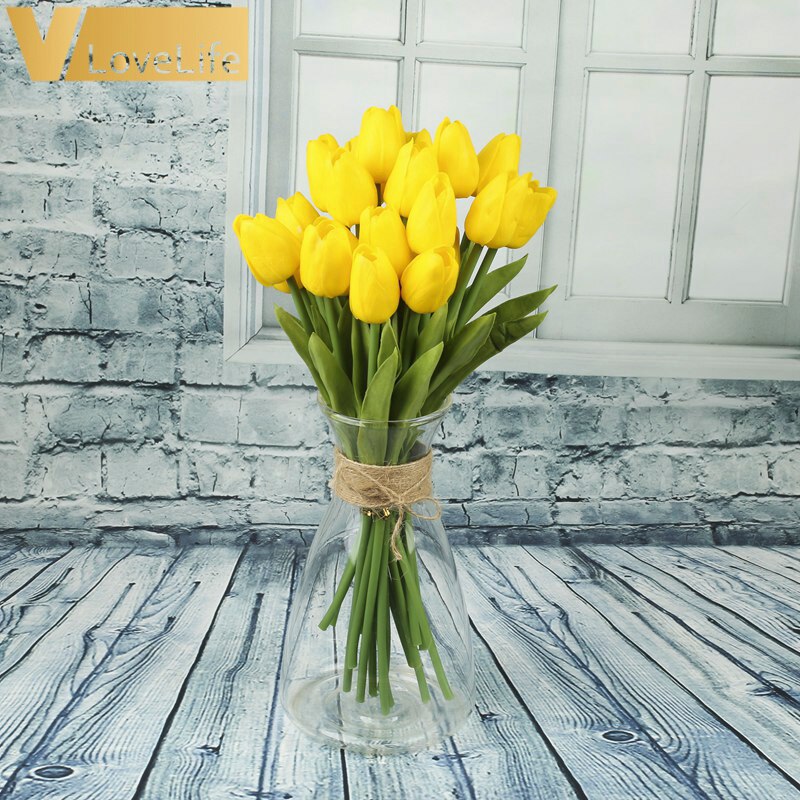 10 Pcs Artificial Tulips Flowers PE Rose Decor Lav... – Grandado