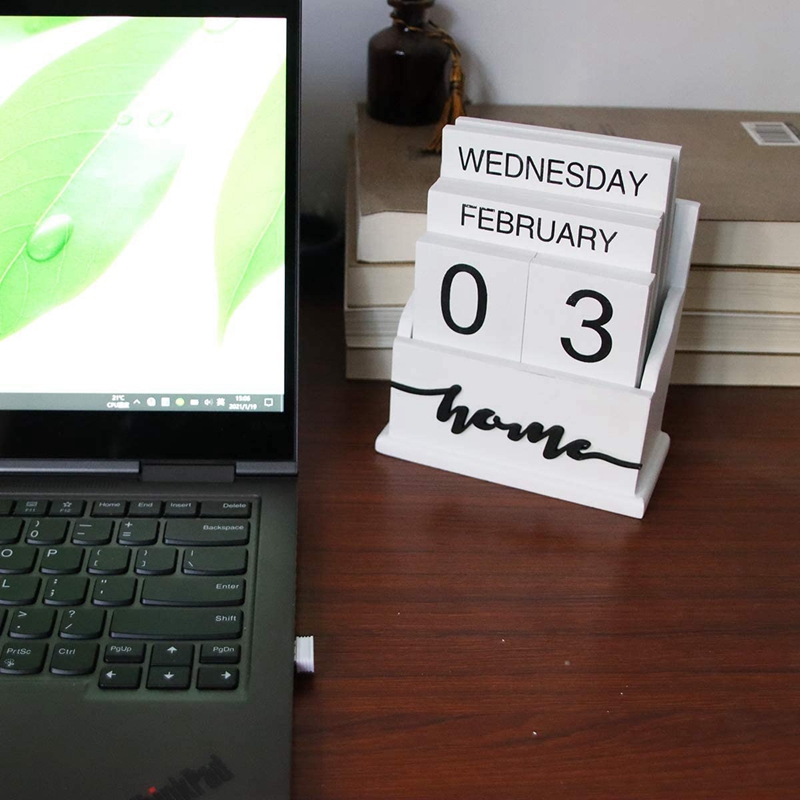 Wooden Clamshell Desk Block Calendar Permanent Woo... – Vicedeal