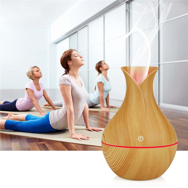 USB aroma oil diffuser Wood Grain electric humidif... – Vicedeal