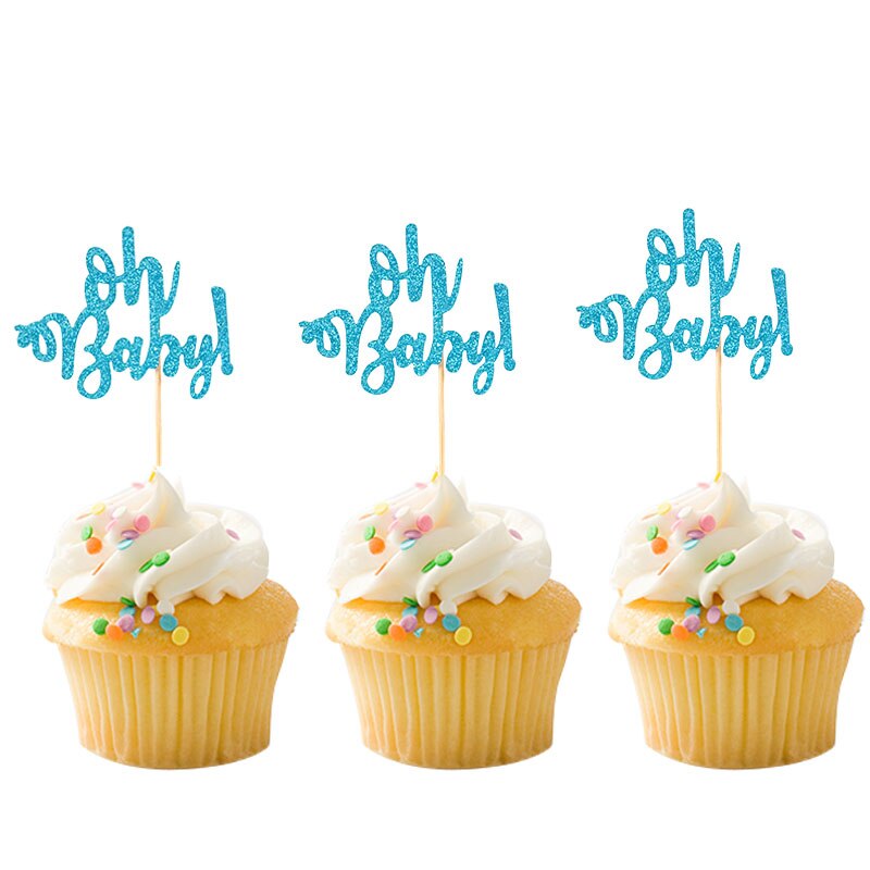 10pcs Rose Gold Oh Baby Cupcake Topper Boy Girl Bi... – Grandado