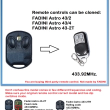 FADINI Astro 43-2T 433.92MHz fixed code Universal ... – Grandado