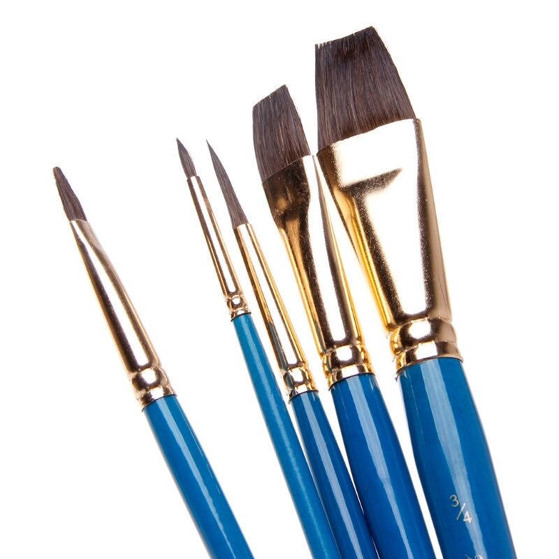 5Pcs Kunstenaar Verf Borstel Set Kameel Haar Houte... – Grandado