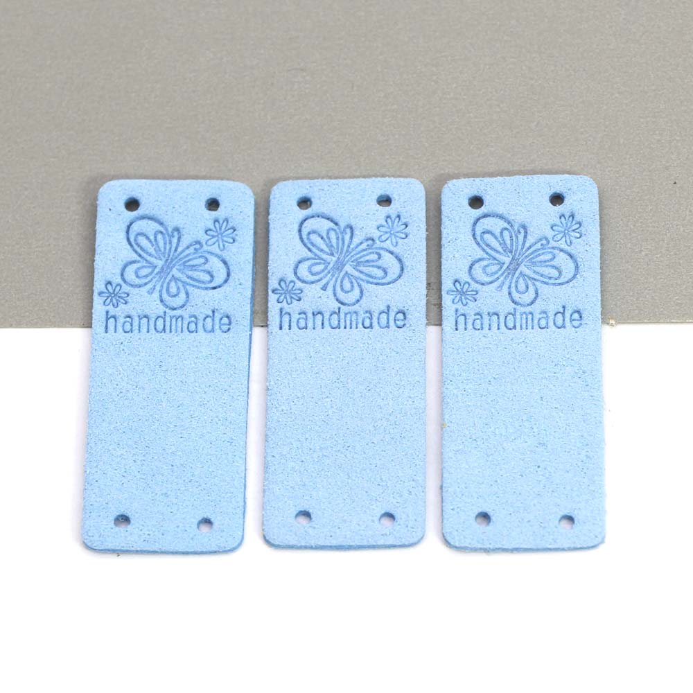 20pcs Labels for Butterfly Blue Tags Hand Made Lea... – Grandado