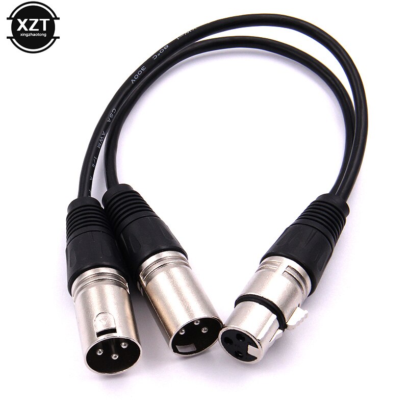 3Pin XLR FEMALE Jack To Dual 2 MALE Plug Y SPLITTE... – Grandado