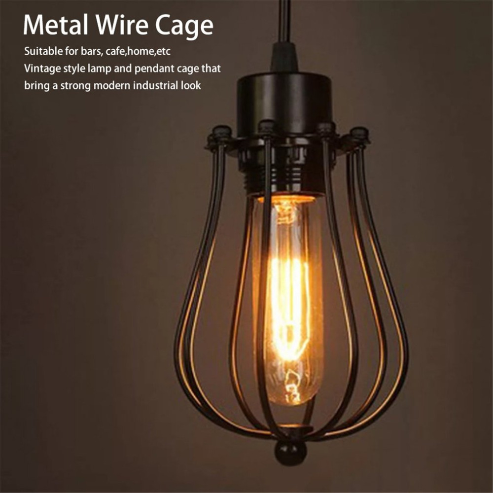 Vintage Lamp Covers Metal Wire Antique Pendant LED... – Grandado