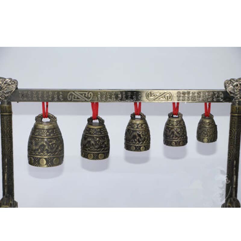 Meditation Gong with 5 Ornate Bell with Dragon Chi... – Grandado
