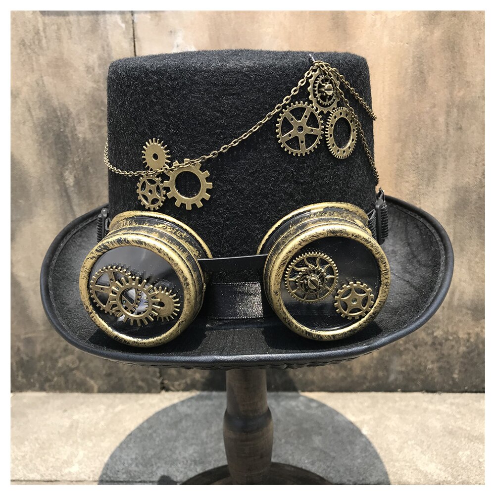 Men Women Retro Handmade Steampunk Top Hat With Ge... – Vicedeal