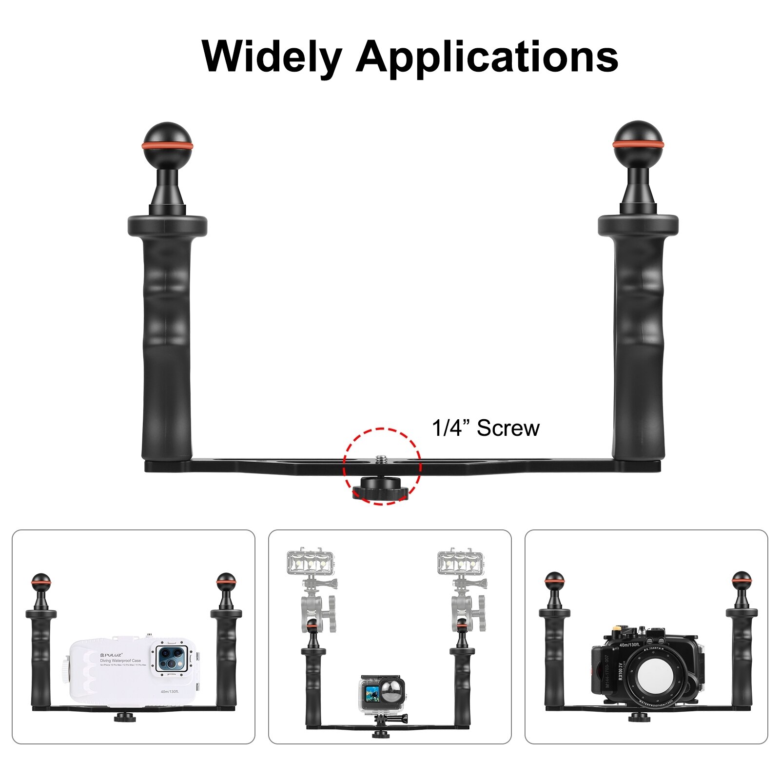 PULUZ Dual Handles Aluminium Alloy Tray Stabilizer... – Vicedeal
