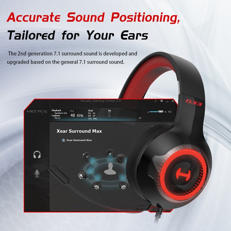 EDIFIER HECATE G33 Wired Gaming Headset 7.1 Surrou... – Grandado