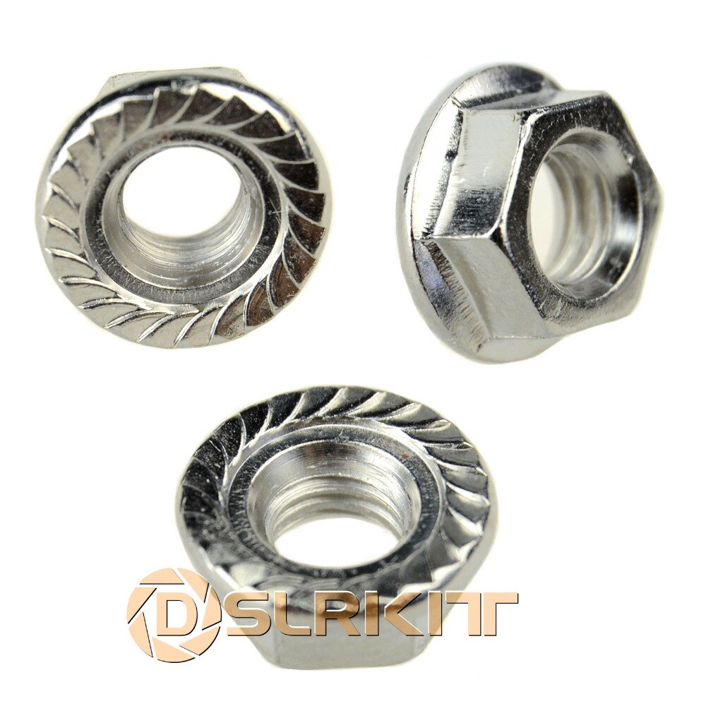 10 stks M6 Hexagon Moer met Flens vernikkeld Skidp... – Vicedeal