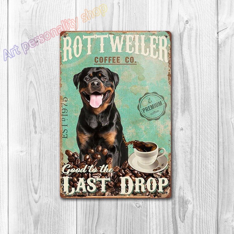 for Rottweiler Lovers Tin Sign Rottweiler Poster W... – Vicedeal
