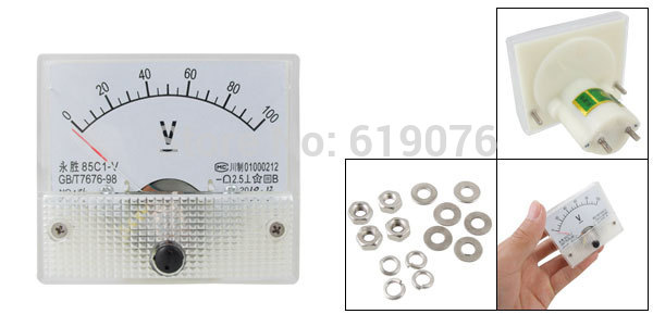 85C1-V DC 0-100V Rectangle Analog Panel Volt Meter... – Grandado