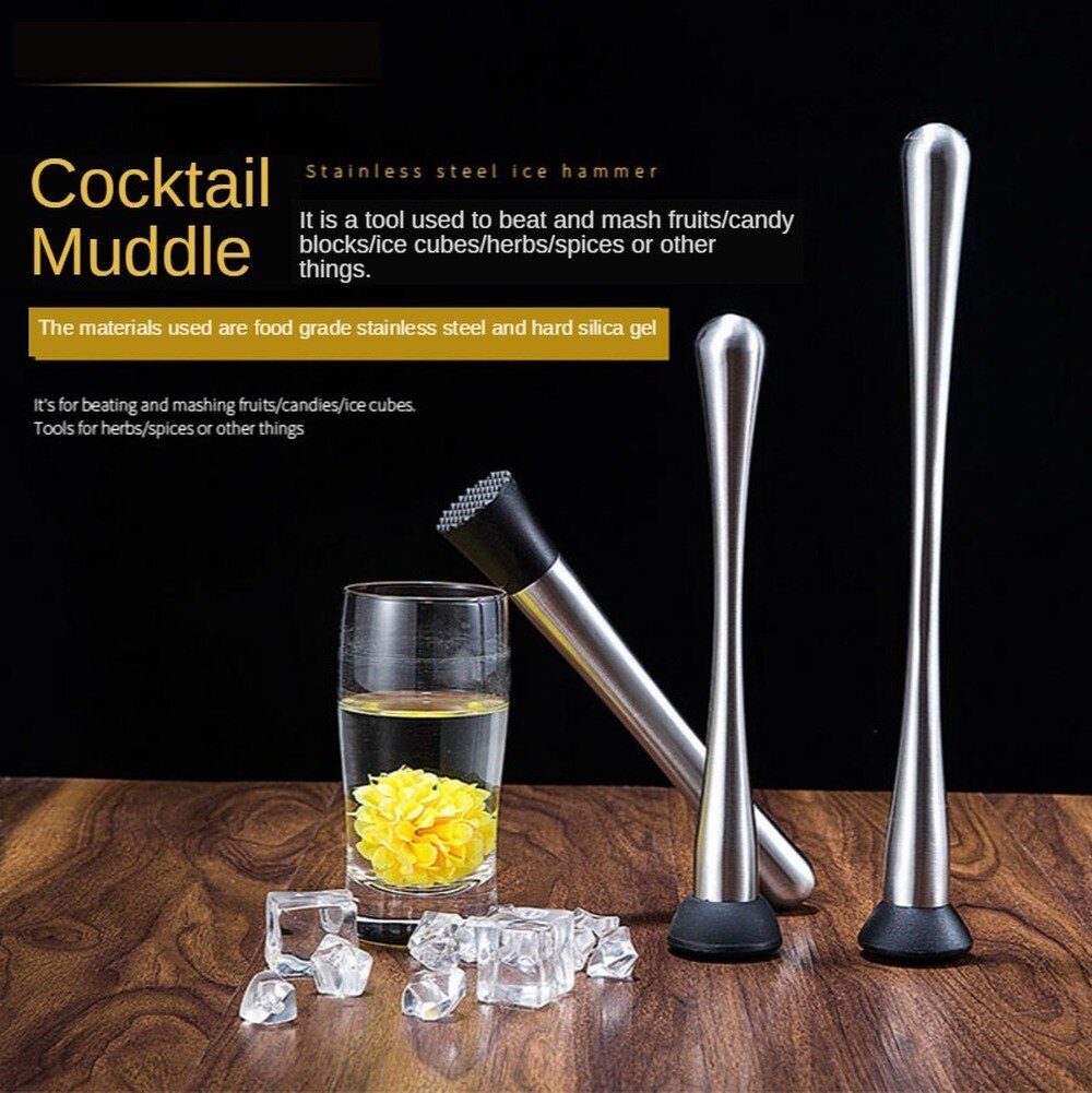 Stainless Steel Cocktail Muddler,Ice Crushing Stic... – Grandado