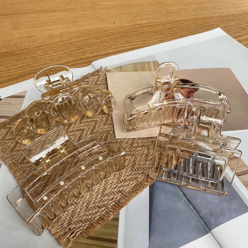 Transparent Claw Large Acrylic Hair Claw Clips for... – Grandado